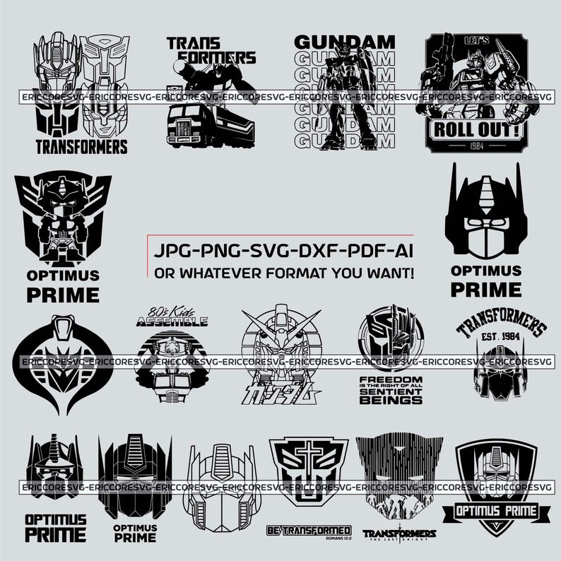 Transformers SVG Bundle – 155 Mech Files for Cricut, Optimus, Bumblebee ...