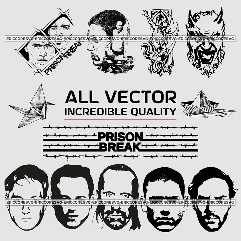 Prison Break SVG Pack – 70 Escape Files for Cricut Fans - Inmate, Jail ...
