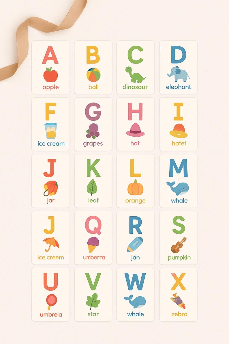 Editable Alphabet Flashcards A-Z - Printable Learning Cards for Kids ...