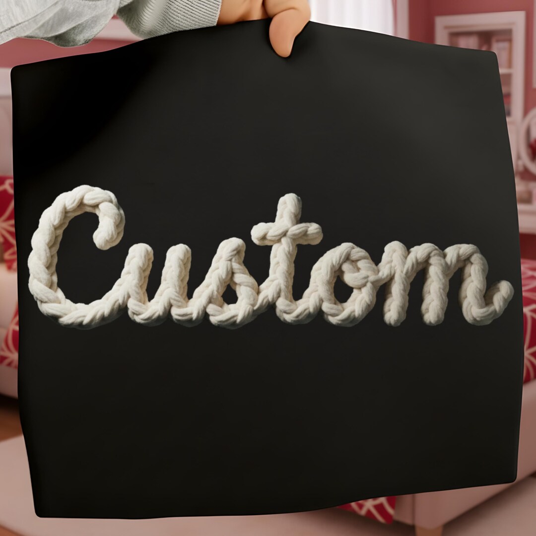 Custom Word PNG & Faux Yarn Text | Personalized Crochet Letter ...