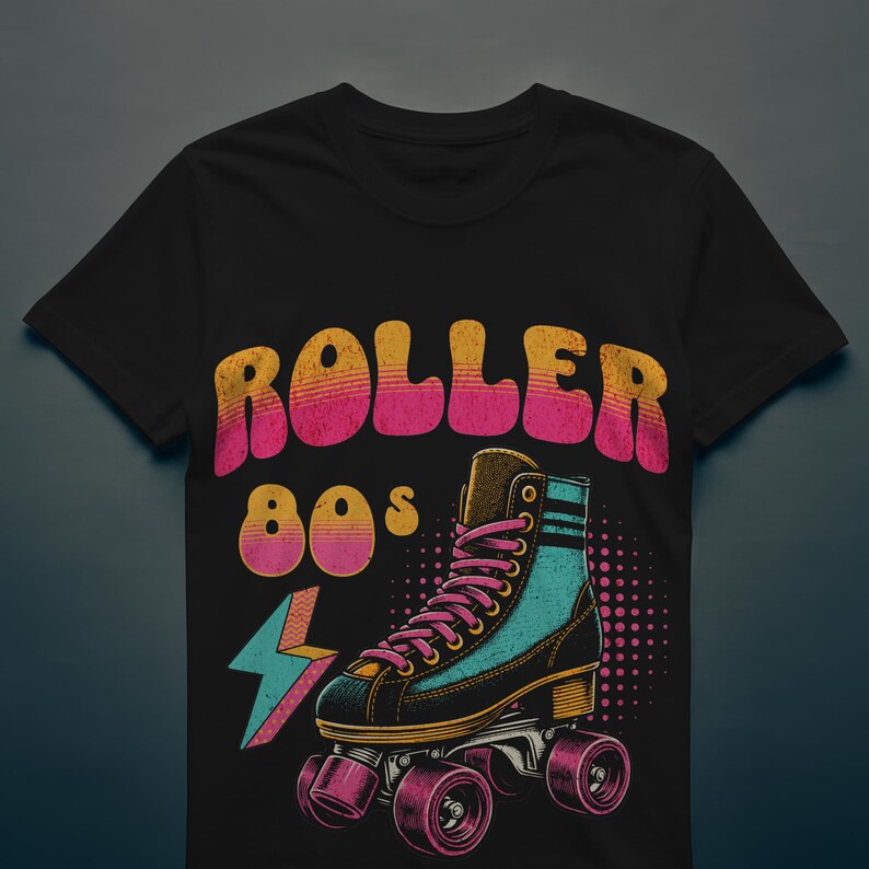 Retro 80s Roller Skate Design Neon Disco PNG Sublimation Png - Etsy