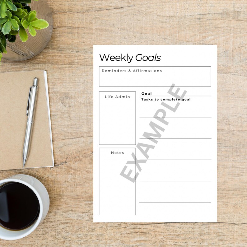 Weekly Planner Printable | Weekly Goal Setting Template | Weekly ...