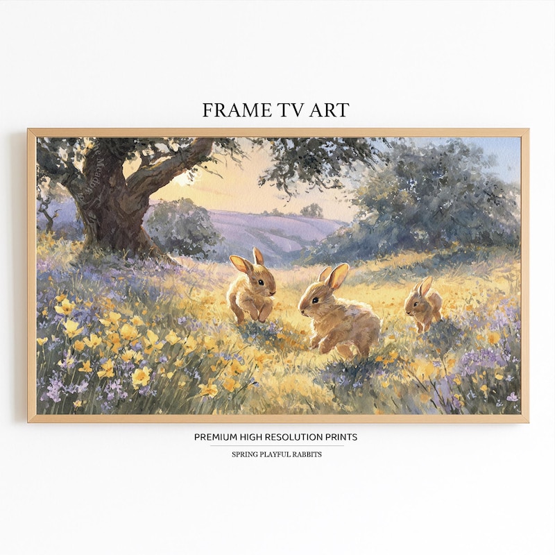 Bunny Frame Tv Painting - Etsy UK
