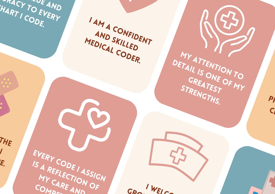 Medical Coder Affirmation Cards & Mini Poster Printable Motivational ...