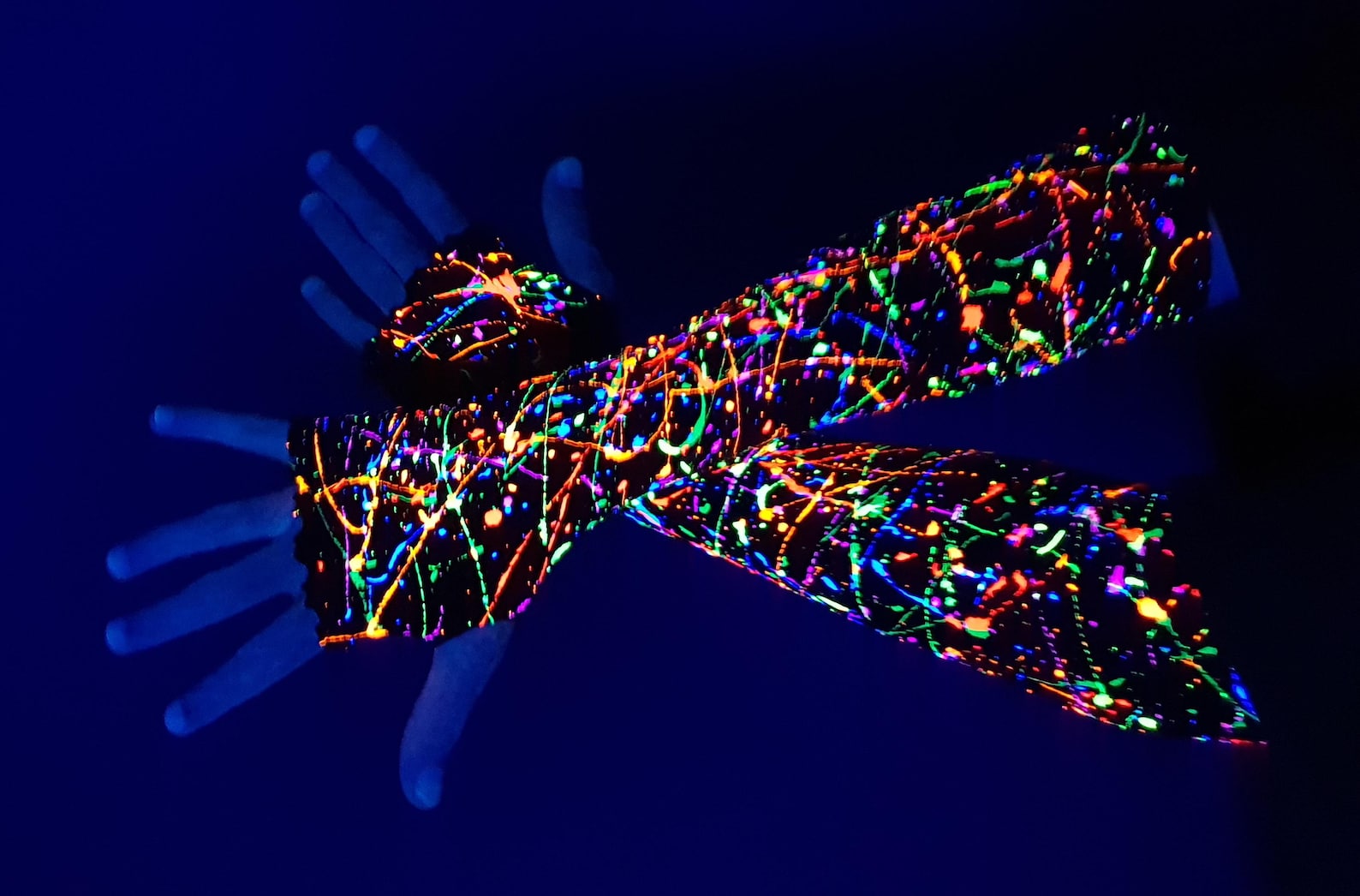 Ritual Gloves – UV Splatter Rave Gloves | Hyperspacethreads - Etsy
