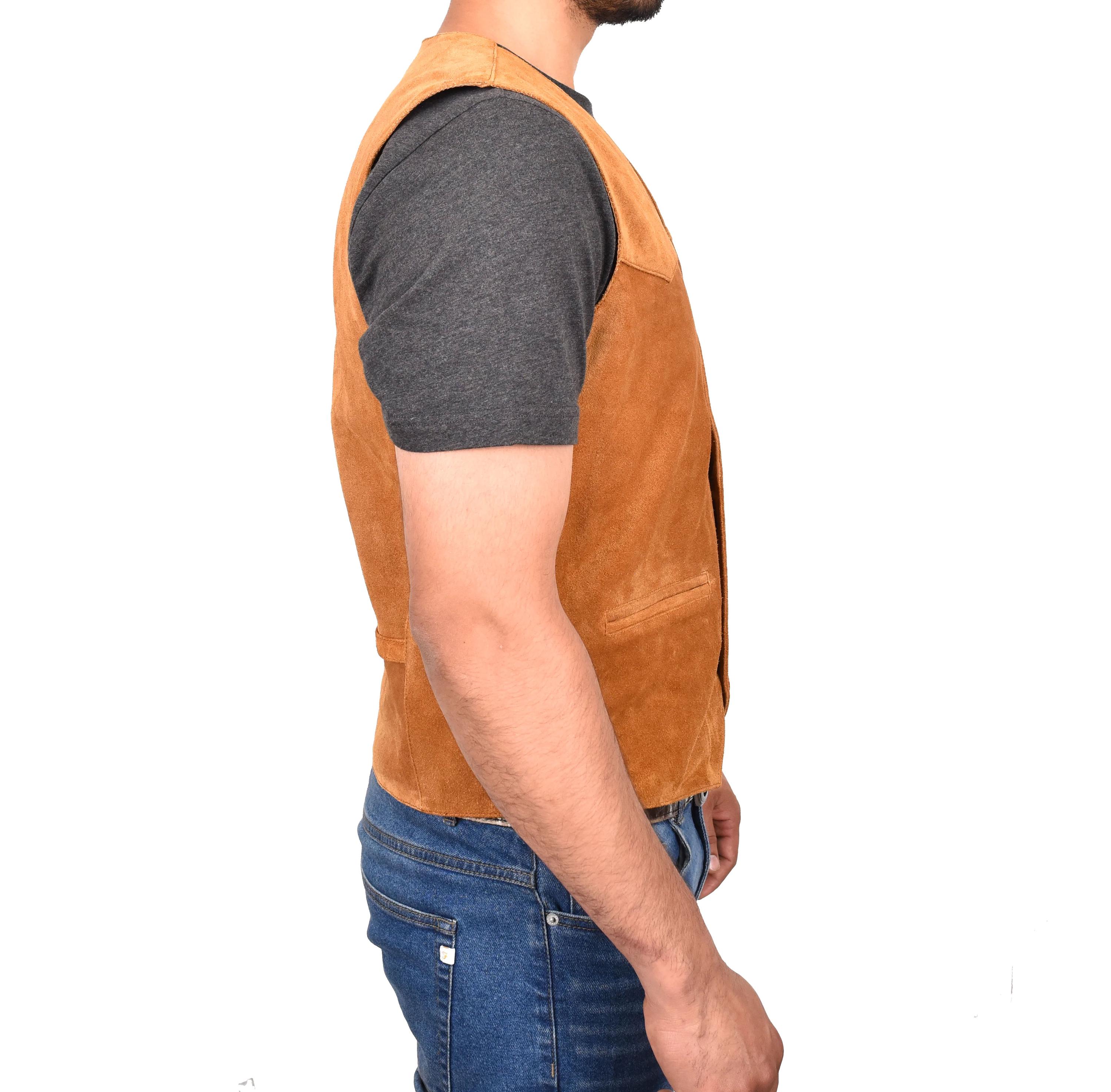 Men's Brown Suede Leather Western Cowboy Vest - Etsy