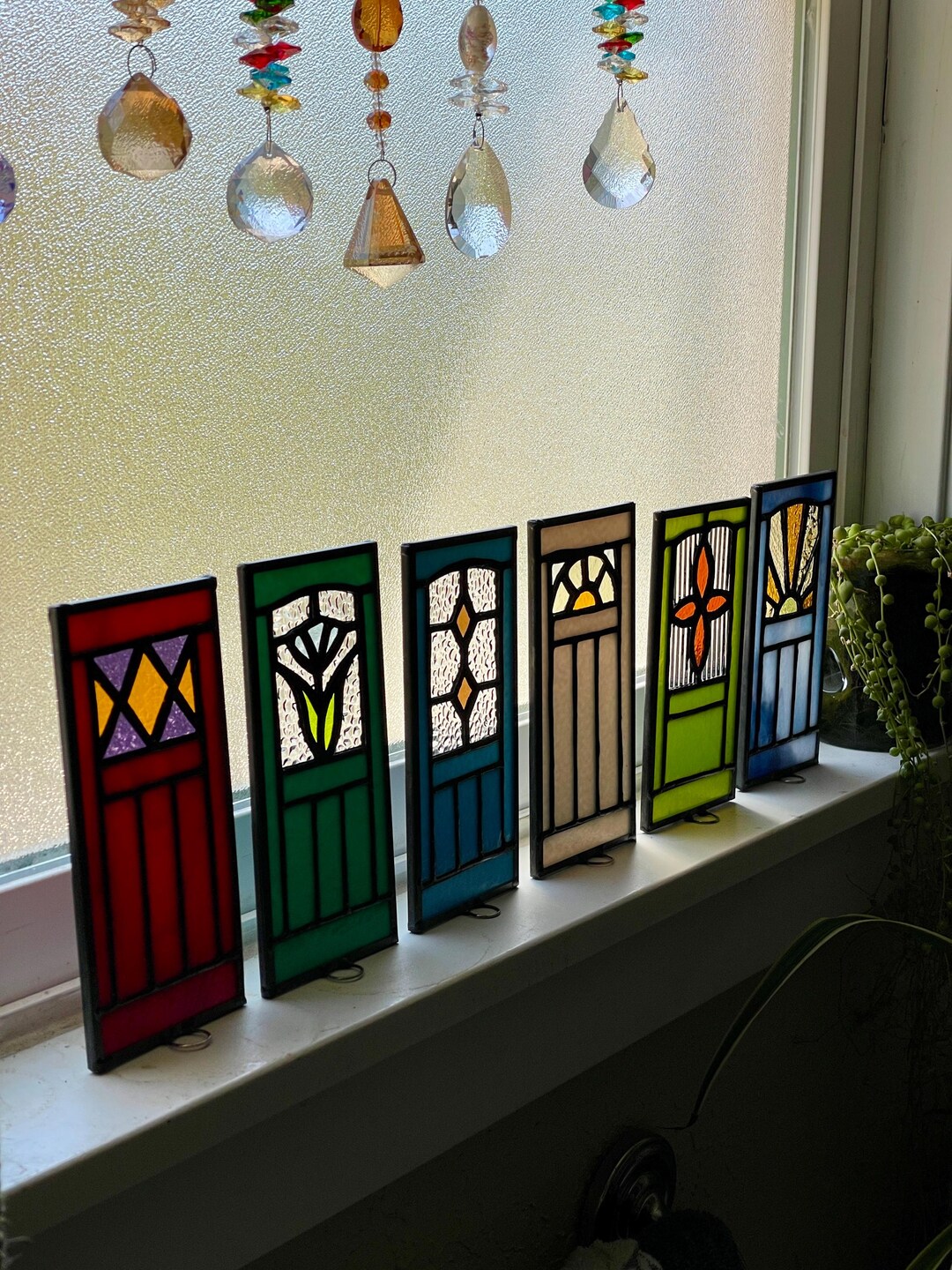 Miniature Stained Glass Doors for Window Decoration - Etsy