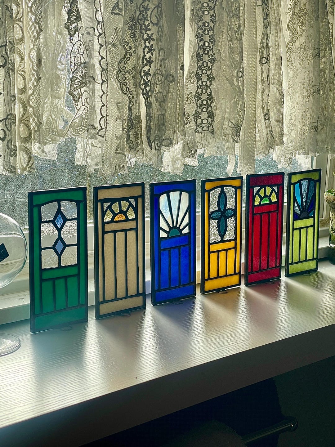 Miniature Stained Glass Doors for Window Decoration - Etsy