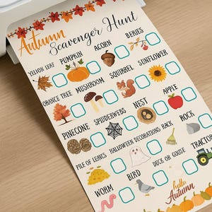 Autumn Nature Scavenger Hunt Printable | Outdoor Activity Game for Kids ...