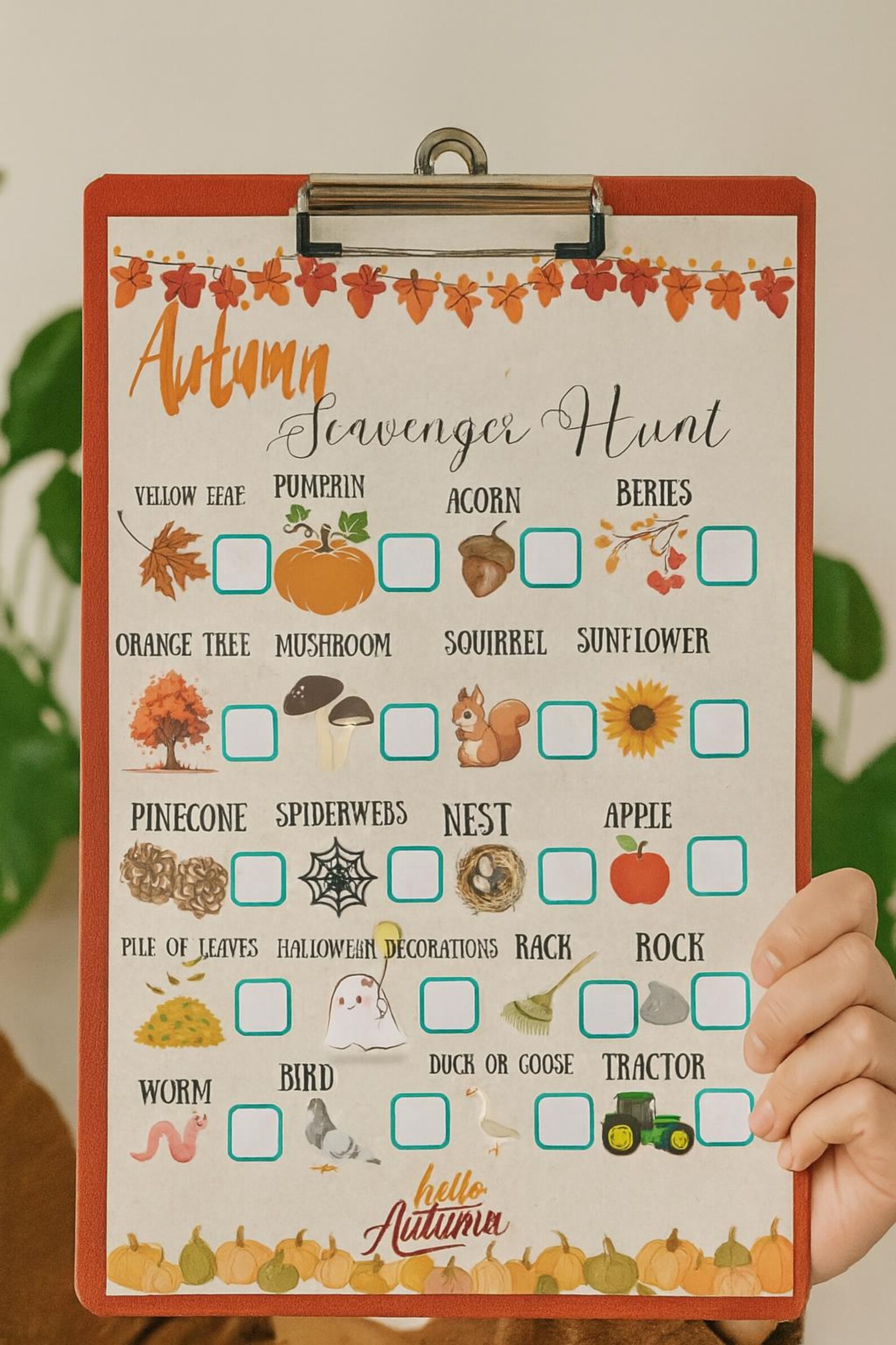 Autumn Nature Scavenger Hunt: Outdoor Kids Activity (PDF Printable A4 ...