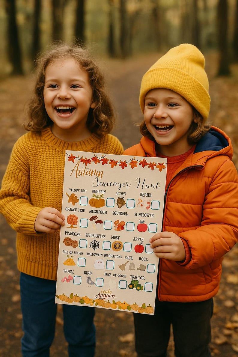 Autumn Nature Scavenger Hunt: Outdoor Kids Activity (PDF Printable A4 ...