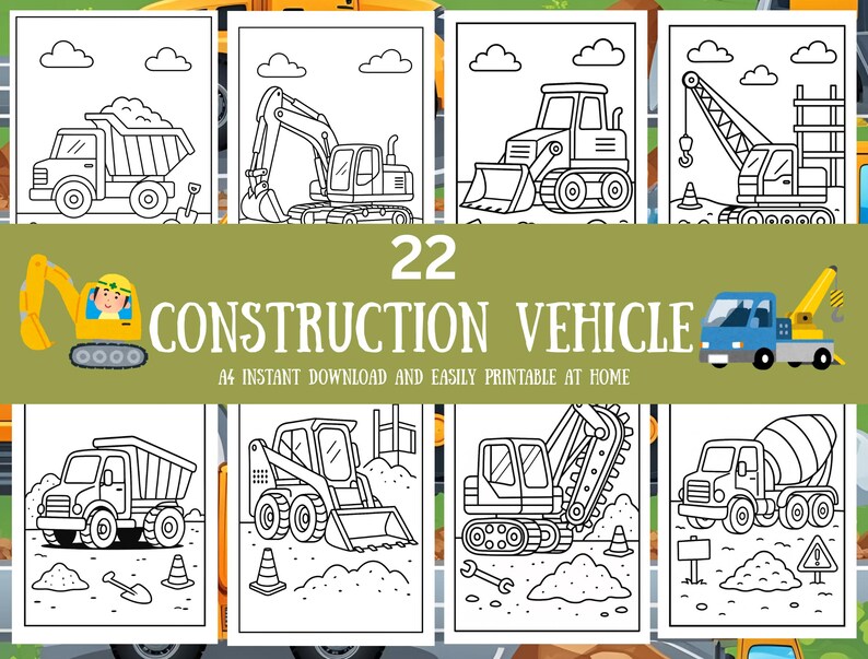 Construction Truck Coloring Pages: 22 Printable Vehicle Activity Sheets ...