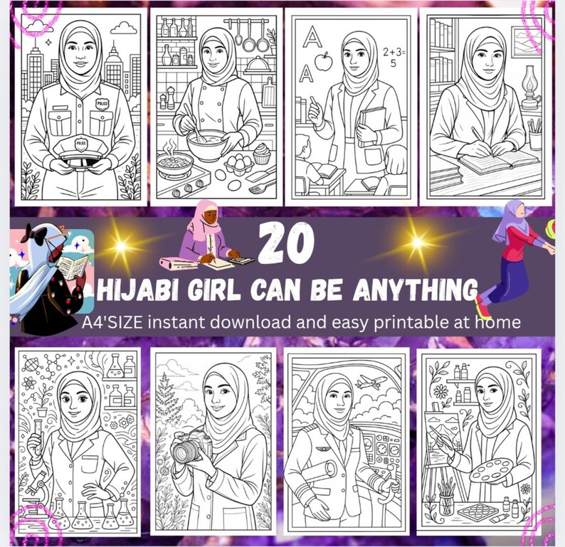 Hijabi Girl Can Be Anything – Empowering Careers Colouring Book (A4 ...