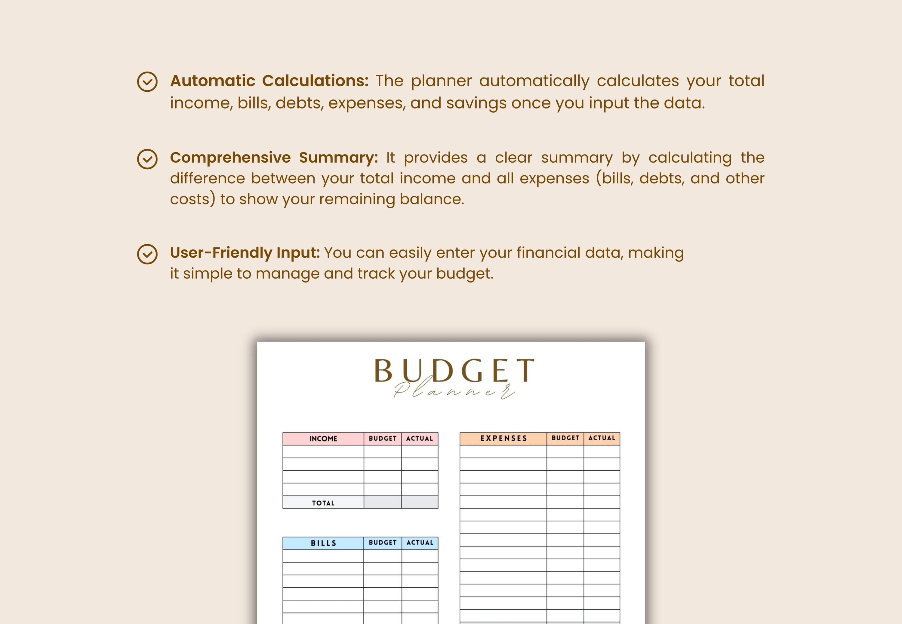 Printable and Editable Monthly Budget Planner | Bullet Journal Budget ...