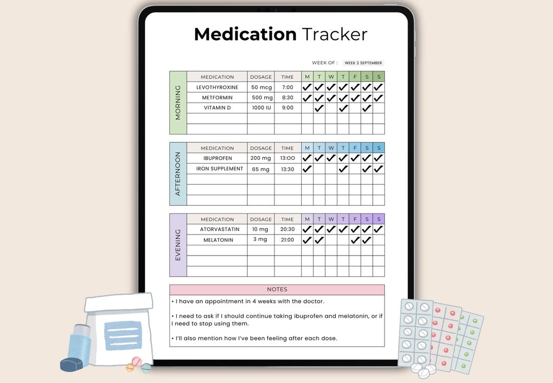 Simple Editable Medication Tracker Log | Printable Daily Medicine ...