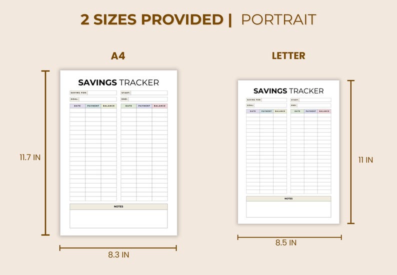 Savings Tracker Printable | Editable & Auto-calculating PDF | Savings ...