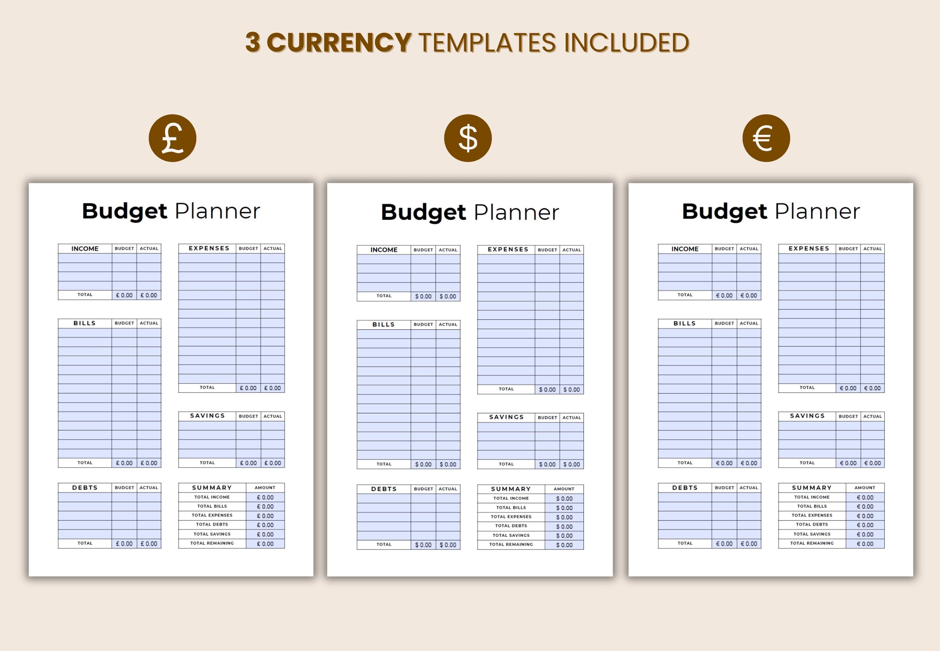 Simple Black and White Budget Planner | Printable Monthly Spending ...