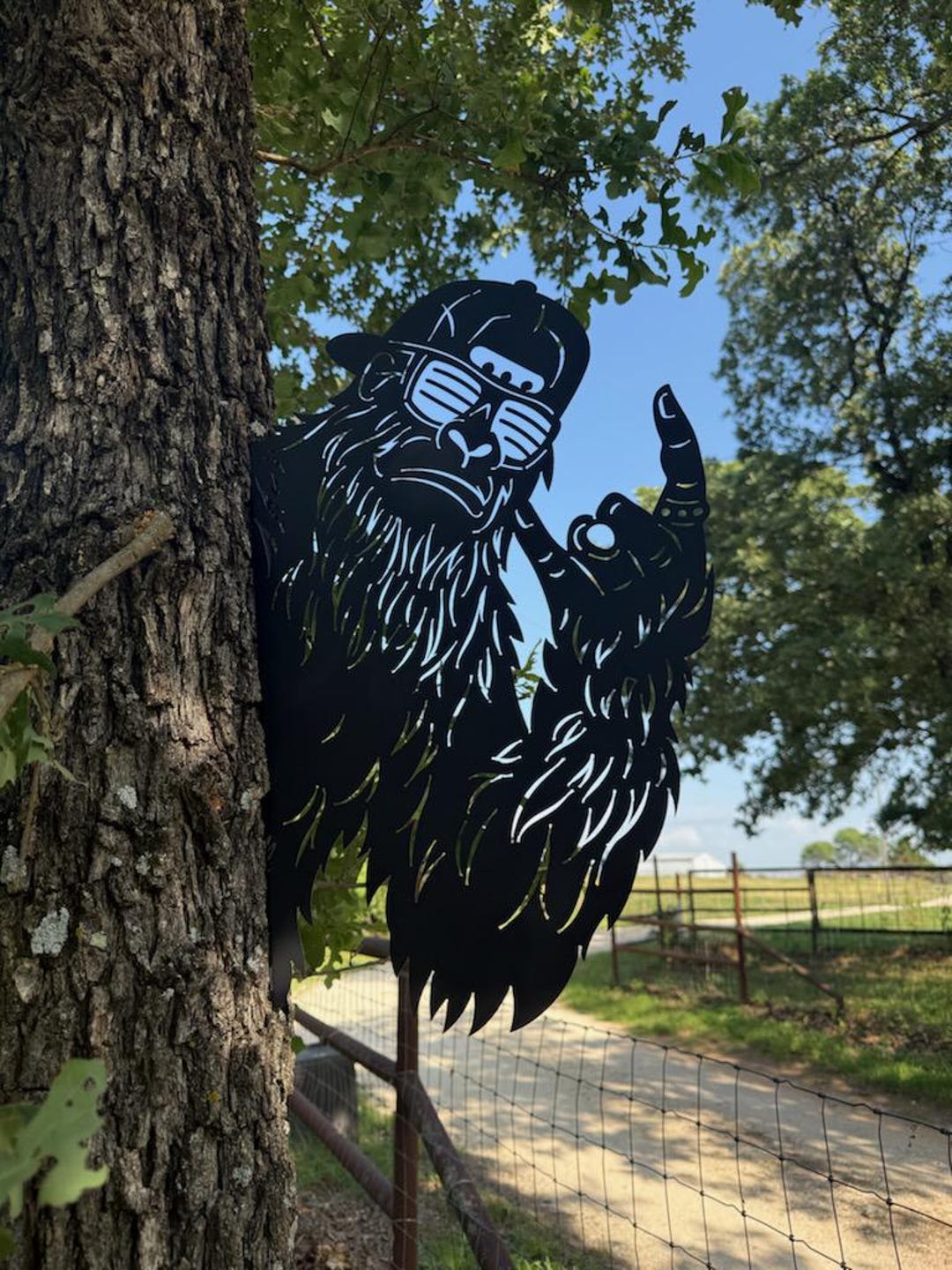 Sasquatch Big Foot Peek a Boo 22x14in – Yard or Tree Sign – 22" X 14 ...