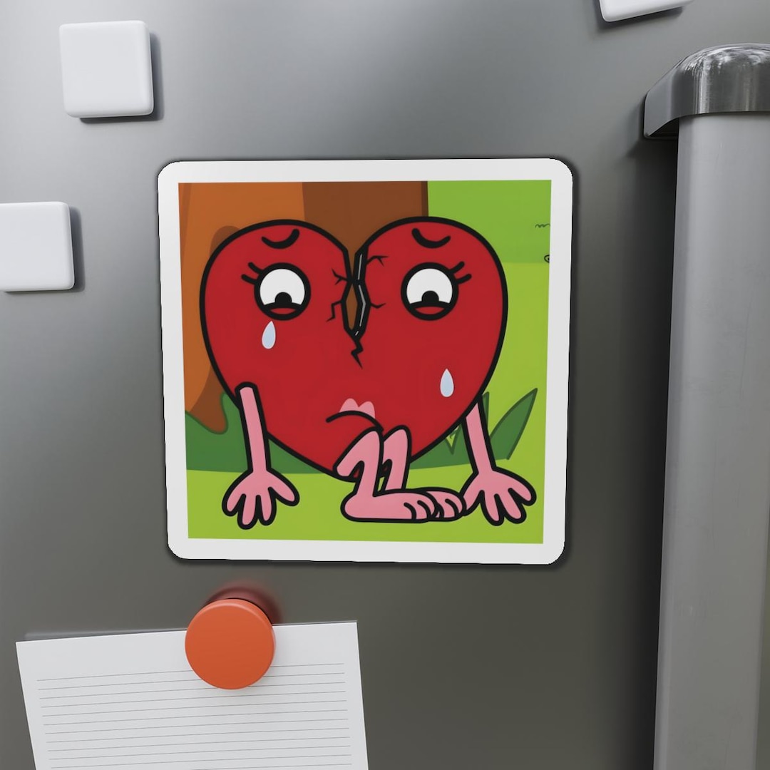 Die-cut Magnets - Broken Heart Cartoon, Heart-shaped Fridge Magnet ...