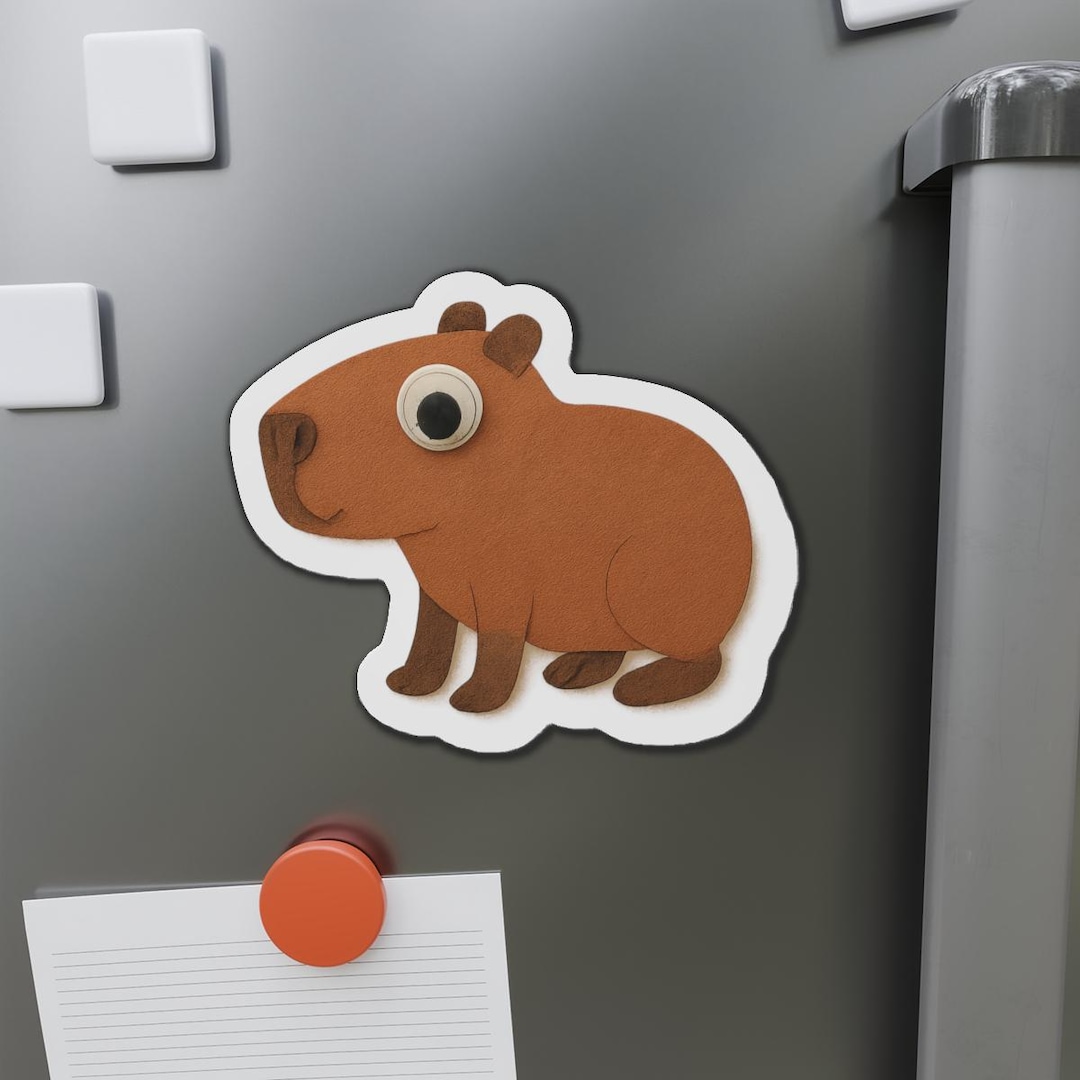 Capybara Die Cut Magnet | Cute Animal Fridge Decor | Kids Room ...