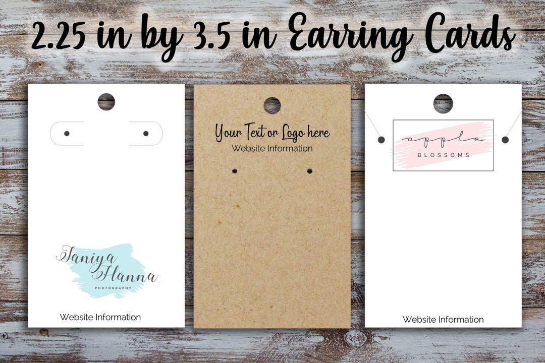 Custom Earring Display Cards: Logo or Text (2.25 X 3.5 Inch) - Etsy