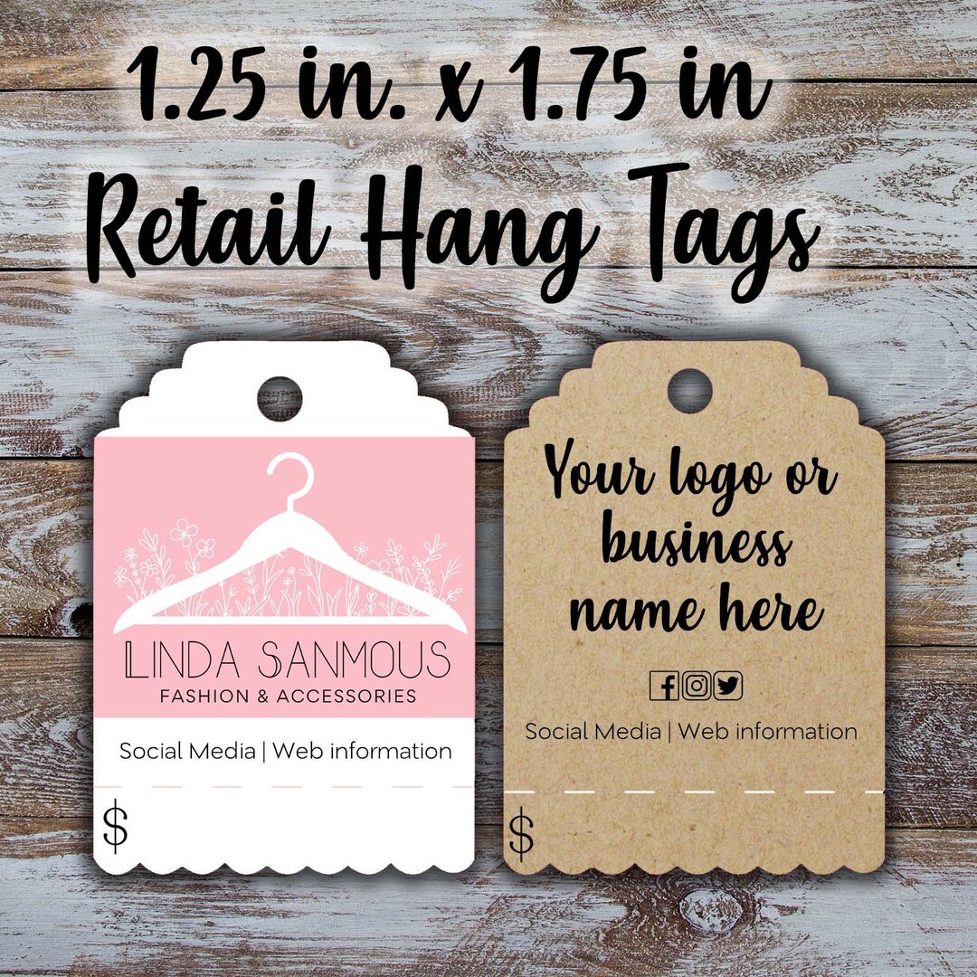 Custom Retail Hang Tags: Logo or Text (1.25in by 1.75 Inches) - Etsy