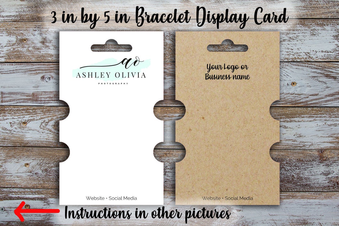 Custom Bracelet Display Card: Logo Jewelry Label (3x5 Inches) - Etsy
