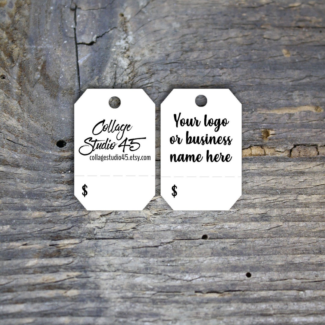 Custom Price Tags: Logo or Text, Detachable Number (1x1.5 Inch) - Etsy