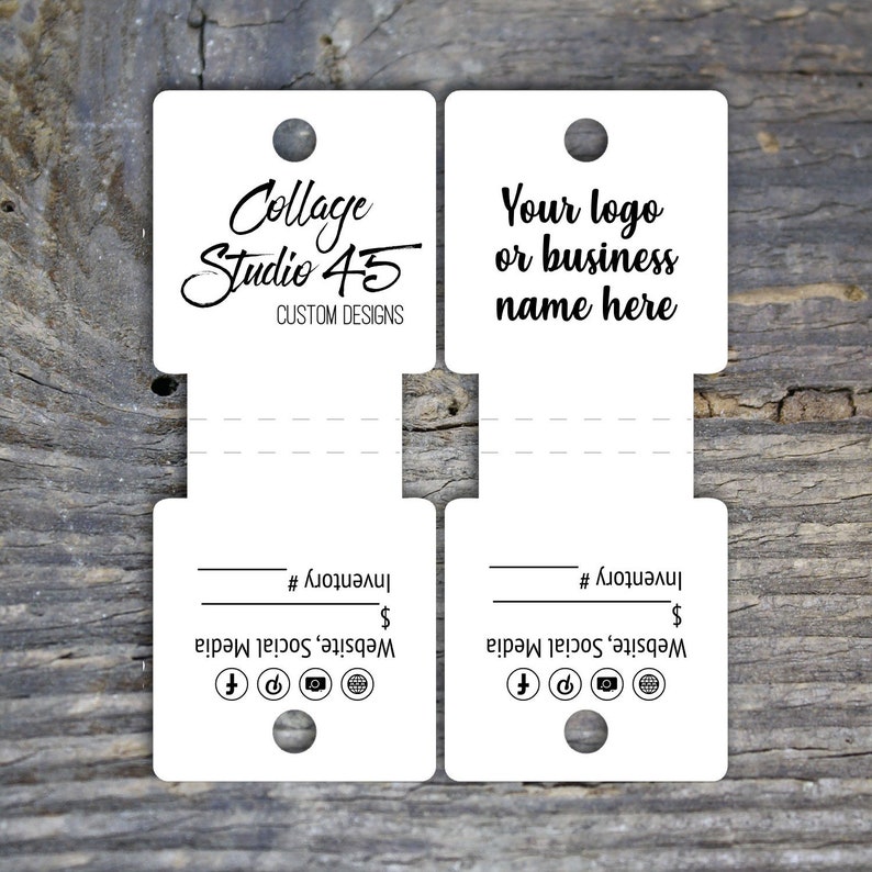 Custom Fold Over Tags Square bracelet/necklace Tags - Etsy