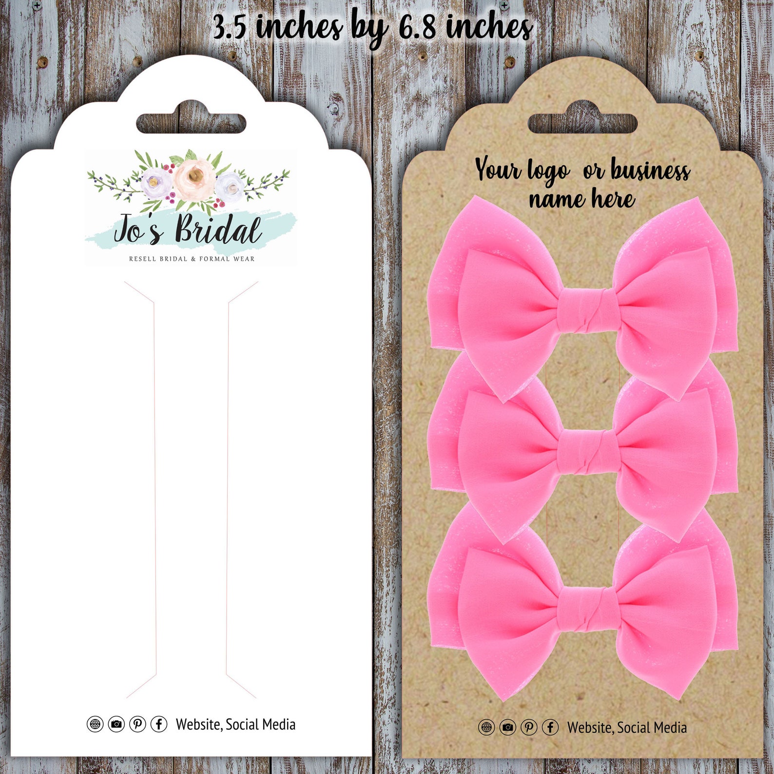 Customized Hair Accessory Display Card 3.5 Inches by 6.8 | Etsy