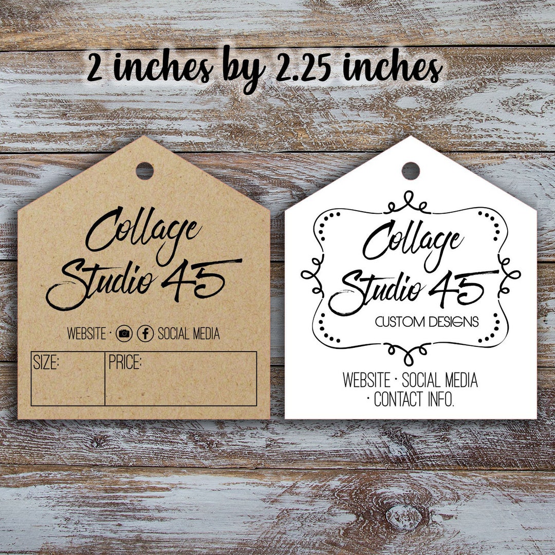 Custom Retail Clothing Tags: Logo or Text (2x2.25 Inches) - Etsy