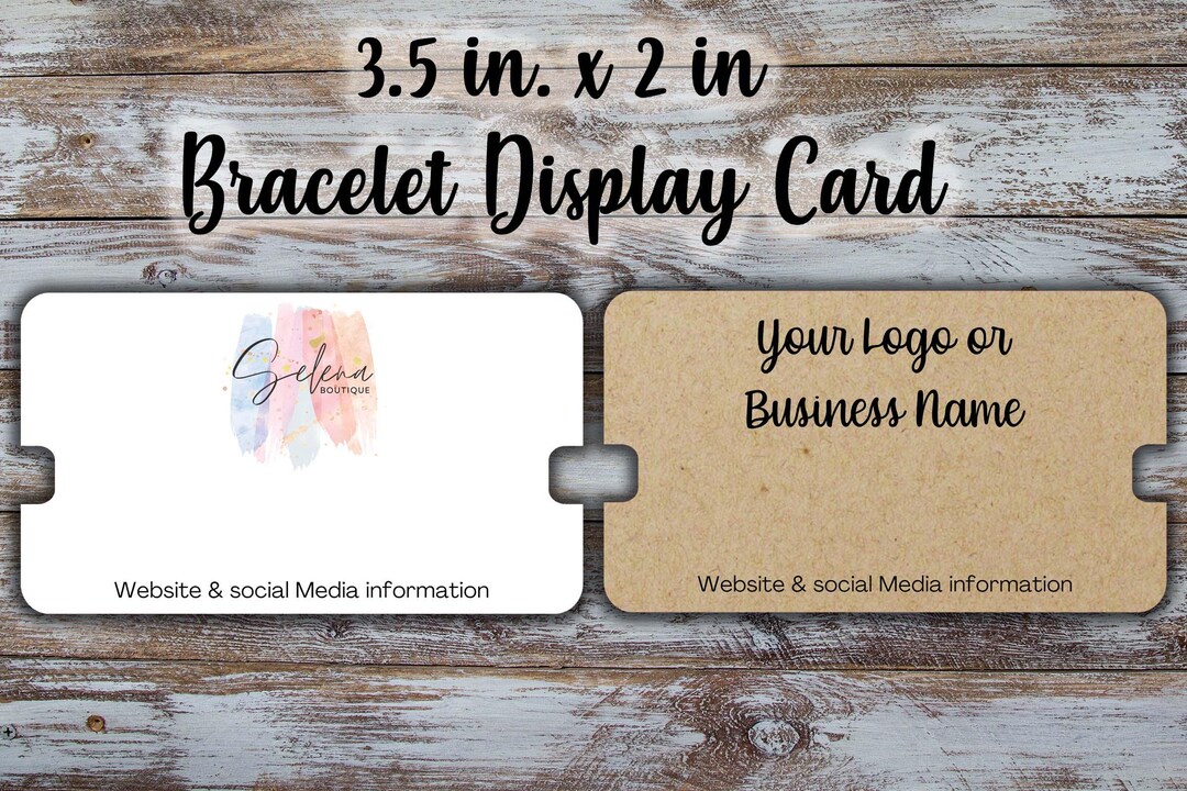 Custom Bracelet Display Card: Logo Jewelry Cards (3.5 X2 Inches) - Etsy
