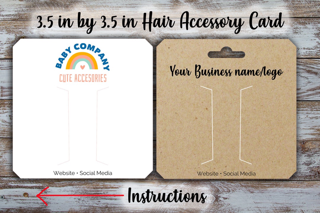 Customized Hair Accessory Display Card 3.50 Inches by 3.50 Inches for ...