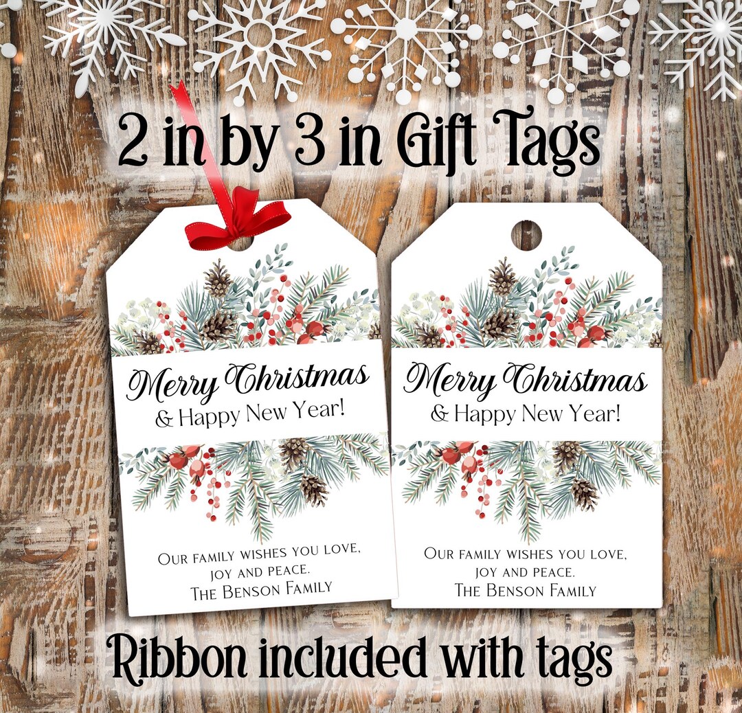 Custom Christmas Tags With Ribbon, Custom Gift Tags for Christmas ...
