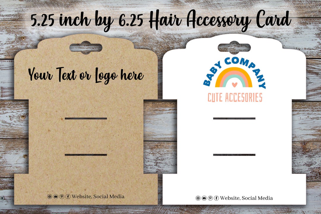 Customized Hair Accessory Display Card 5.25 Inches by 6.25 Inches for ...