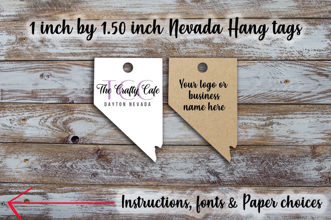 Custom Nevada Hang Tags - 1 in by 1.50 In, Customized Small Price Tags ...