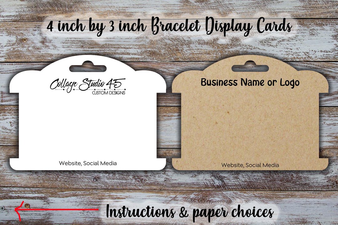 Custom Bracelet Display Cards: Jewelry Packaging (4x3 Inches) - Etsy