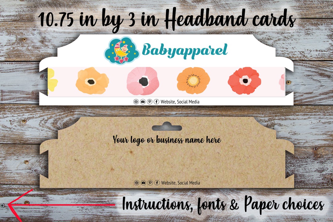 Custom Logo Headband Display Card: Hair Accessory Packaging (10.75x3 ...
