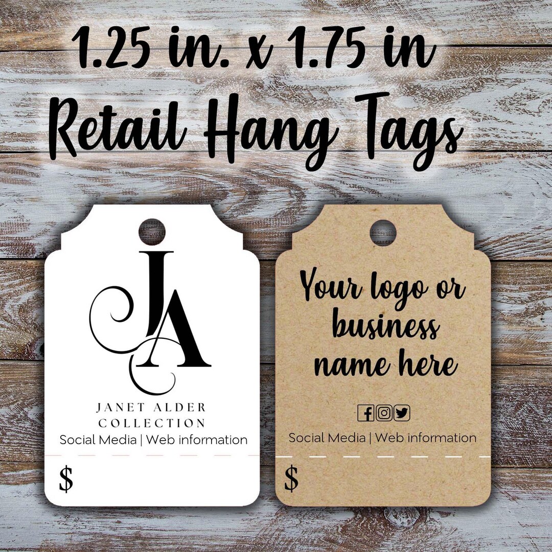 Custom Retail Hang Tags: Logo or Text (1.25in by 1.75 Inches) - Etsy