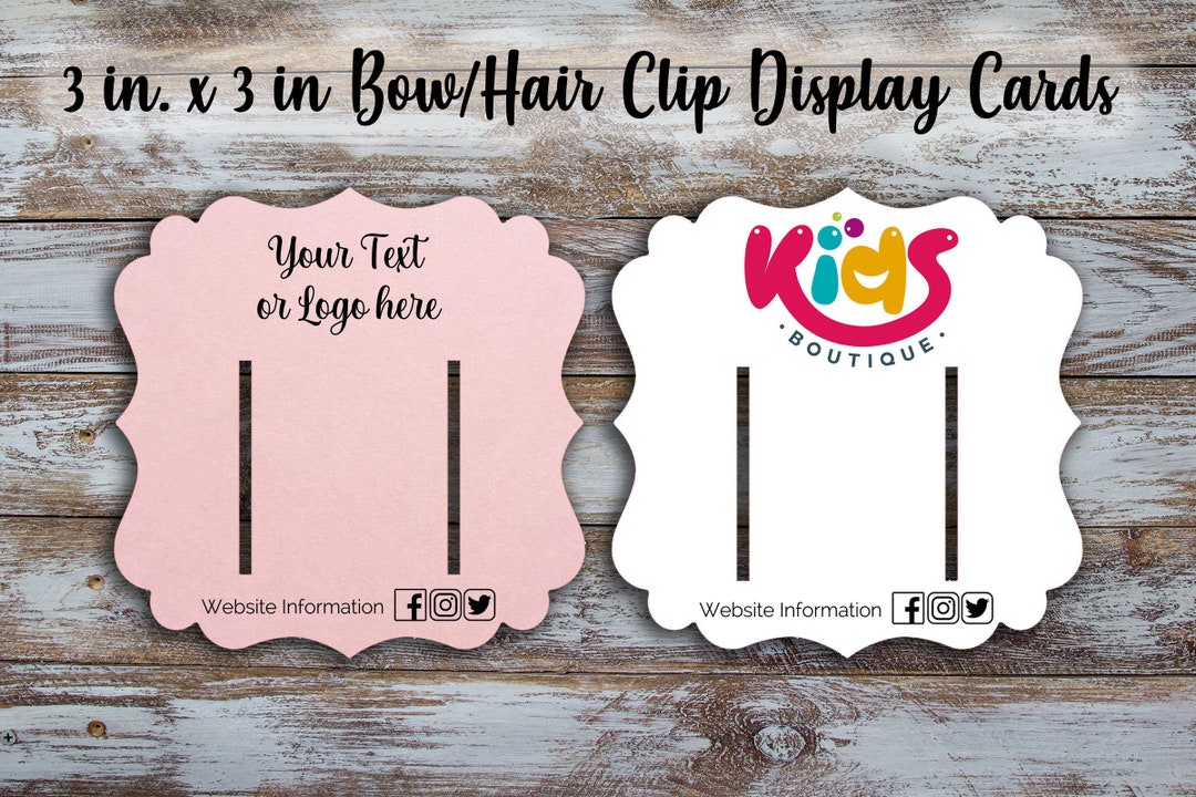 Customized Hair Accessory Display Card 3 Inches by 3 Inches for Bow ...