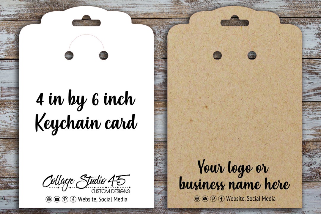 Custom Keychain Display Card: Logo & Text (4x6 Inches) - Etsy