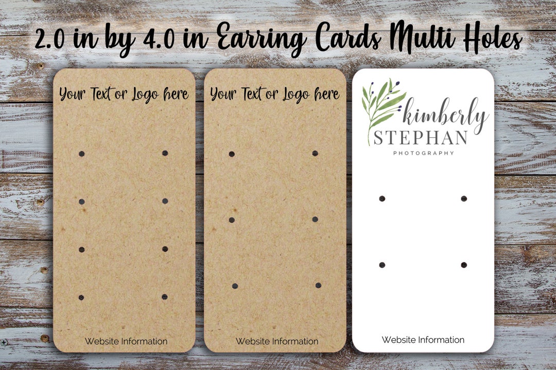 Custom Earring Display Cards: Multi Hole Jewelry Cards (2x4 Inches) - Etsy