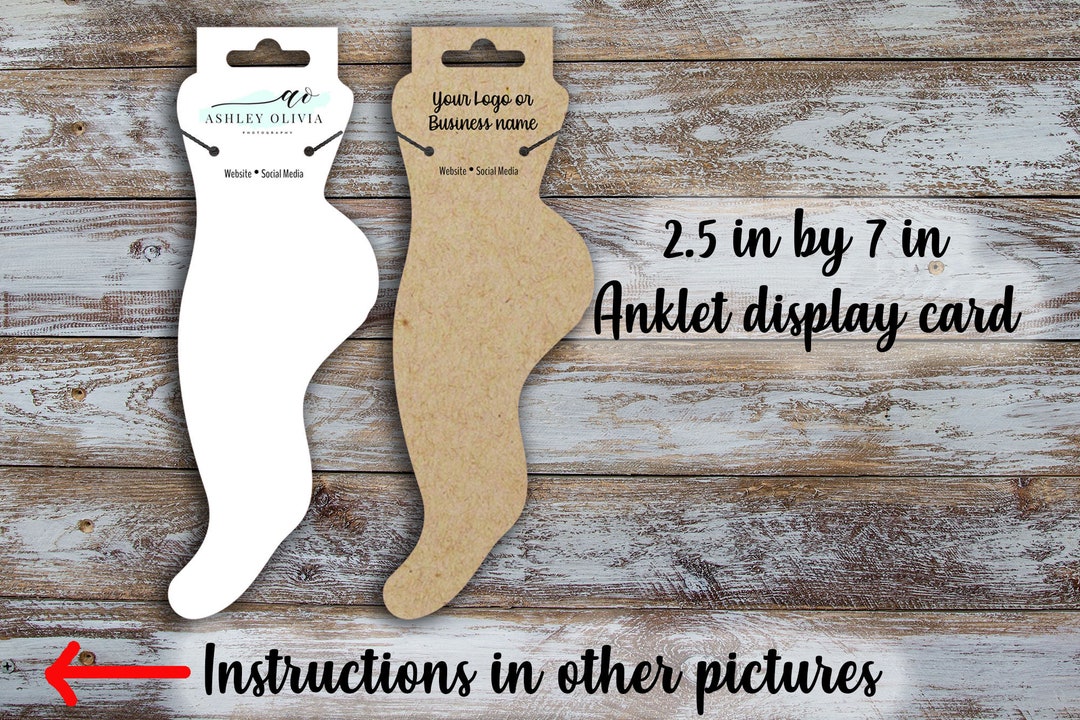 Customized Anklet Display Card: Logo & Website (2.5x7 Inches) - Etsy