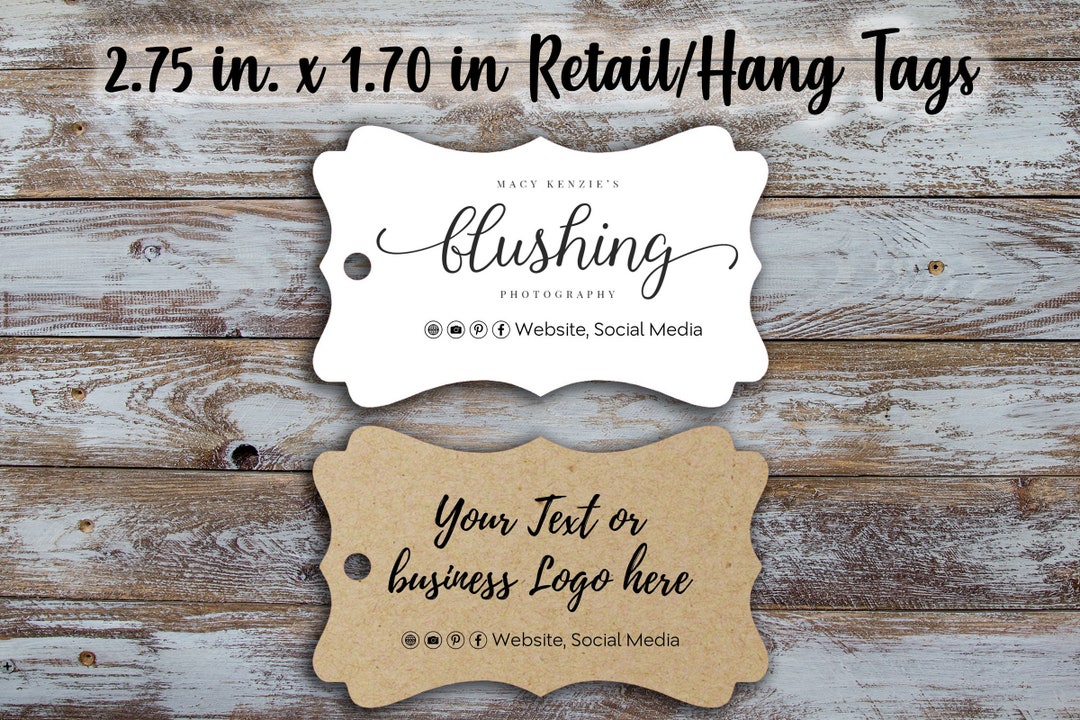 Custom Retail Hang Tags: Logo or Text (2.75 X 1.70 In) - Etsy