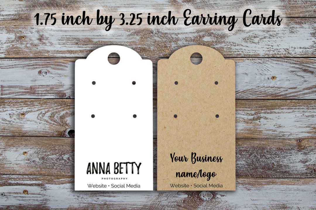 Custom Earring Cards: Personalized Jewelry Display (1.75 X 3.25 Inch ...