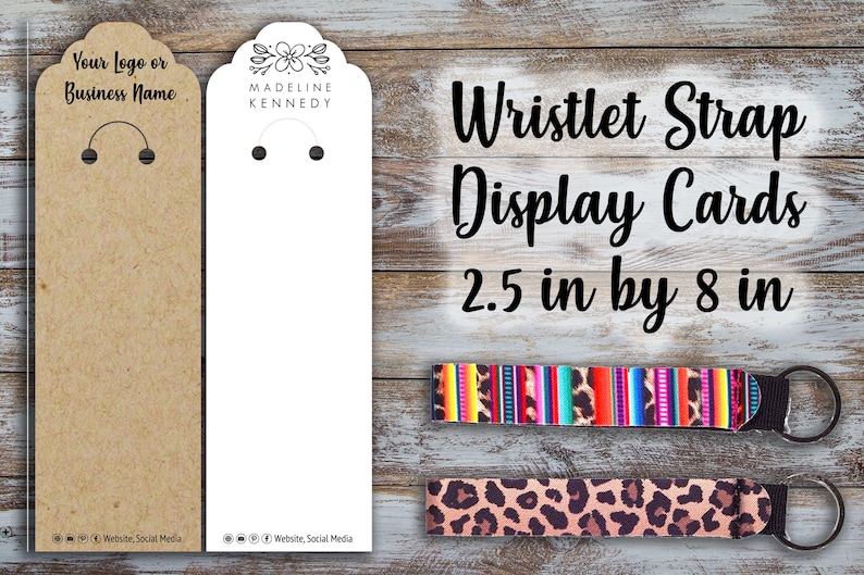 Custom Wristlet Display Card: Personalized Keychain Cards (2.5x8 Inches ...