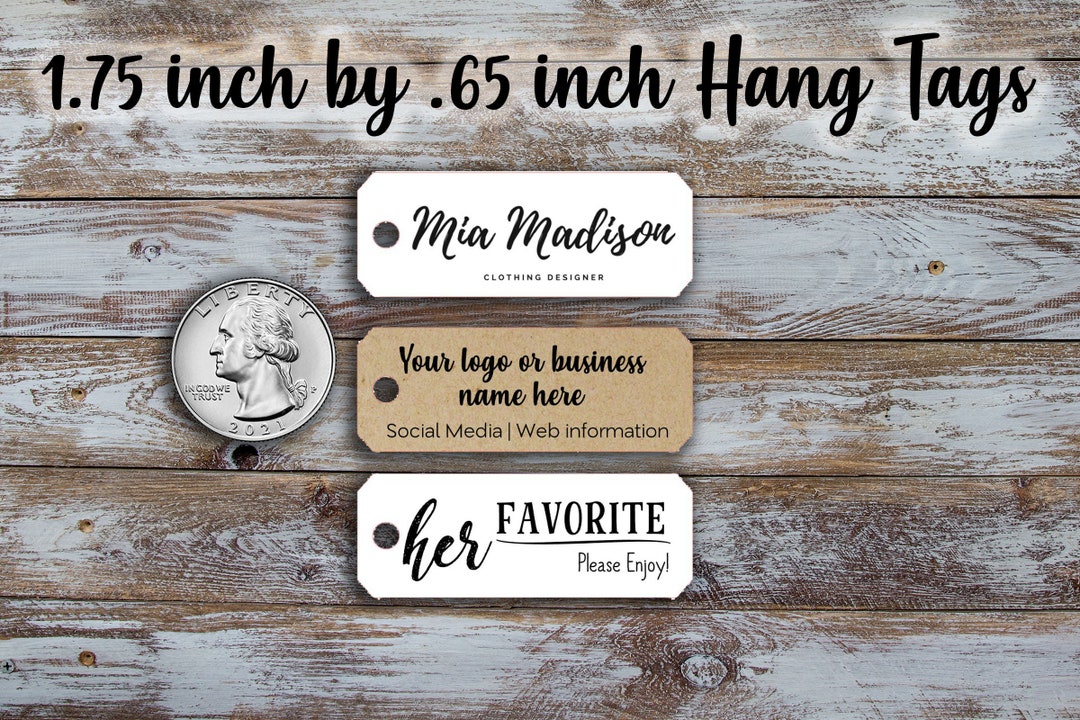 Custom Price Tags: Logo Hang Tags, Retail Labels (1.9 X .65 Inch) - Etsy