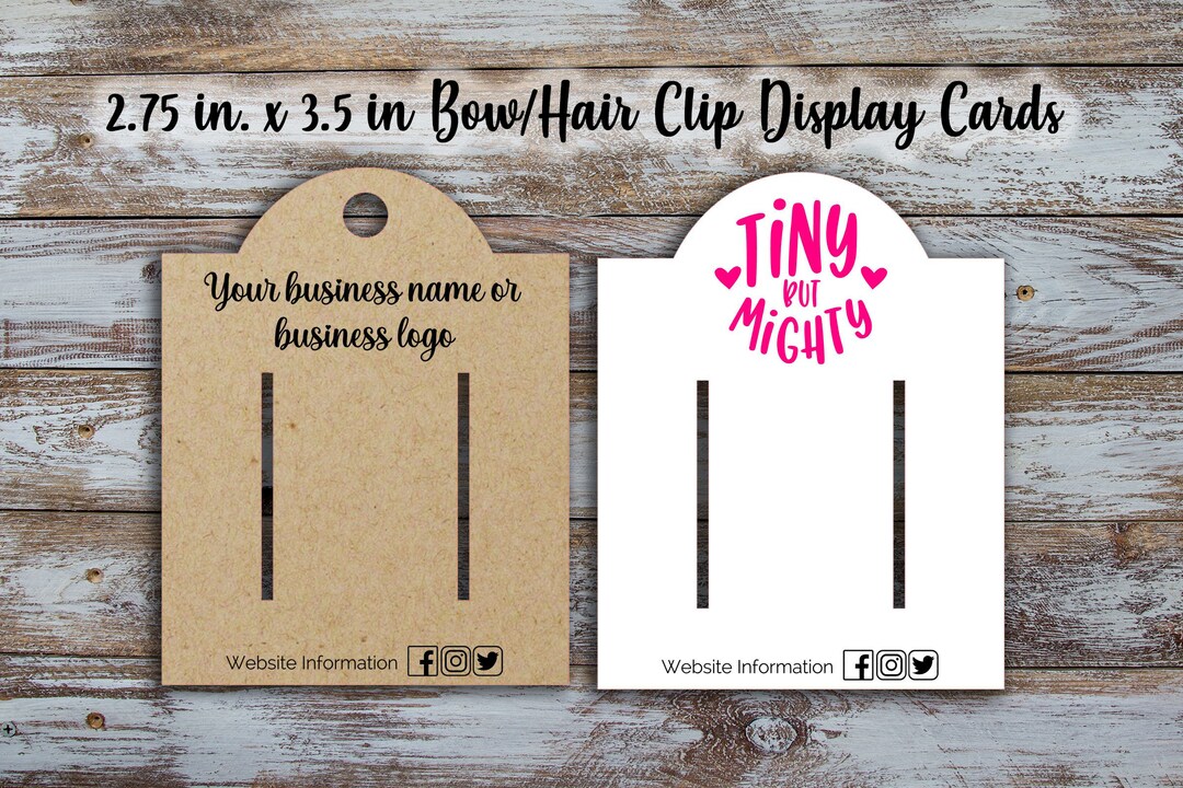 Customized Hair Accessory Display Card 3 Inches by 3.5 Inches for Bow ...