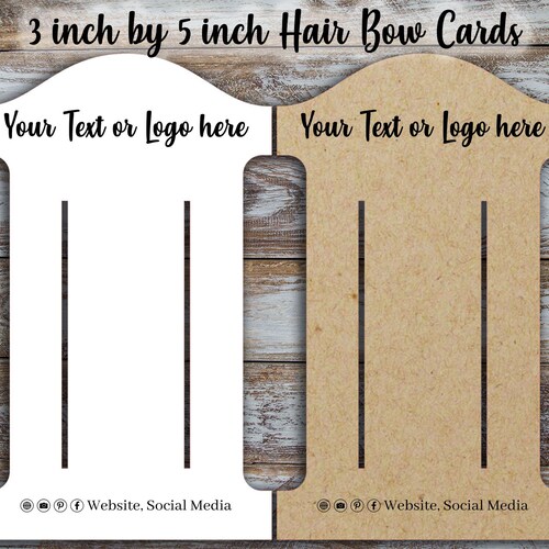 Customized Hair Accessory Display Card 3.5 Inches by 6.8 | Etsy