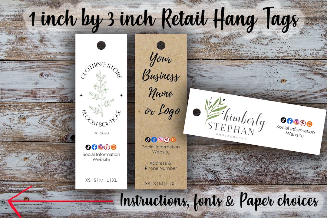 Custom Retail Hang Tags: Logo or Text, 1x3 Inch - Etsy